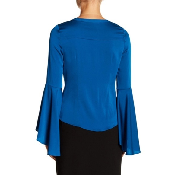 Milly | Tops | New Milly Silk Ruffle Bell Sleeve Teal Blouse | Poshmark